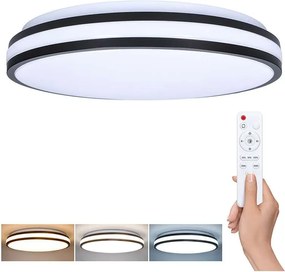 LED stropní světlo s dálkovým ovládáním Laskos nastavitelné - průměr 39 cm, černá
