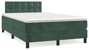 Box spring postel s matrací tmavě zelená 120x190 cm samet