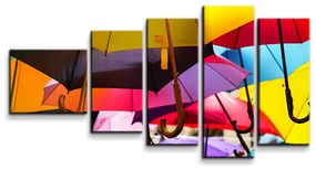 Sablio Obraz - 5-dílný Deštníky - 100x60 cm