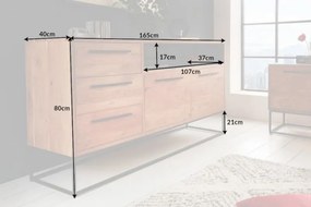 Noble Home Přírodní dřevěná komoda Straight 165 cm