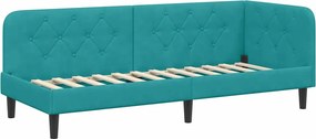 Rohový rám postele Tyrkysová 80 x 200 cm samet 3394142