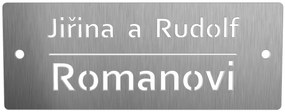 Jmenovka na schránku - Nerezová Provedení: Otvory pro uchycení, Velikost (šířka): 15 cm