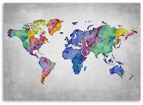 Gario Obraz na plátně Pestrobarevná mapa světa Rozměry: 60 x 40 cm