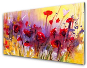 Obraz na skle Květiny Rostlina Příroda Umění 125x50 cm