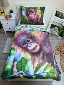 Jerry Fabrics Bavlněné povlečení 140x200 + 70x90 cm - Orangutan 02