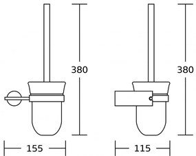 Mexen příslušenství, Aron wc kartáč černá/chrom, 7088150-07
