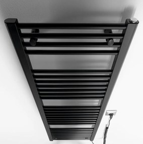 Aqualine Aqualine, DIRECT-E elektrické topné těleso, rovné, 450x1320 mm, 400 W, černá, ILE34TB