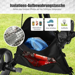 Costway Skládací tříkolový golfový vozík z hliníku, šedý