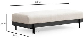 Atelier del Sofa Taburet Eti Black Pouffe - White, Bílá