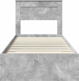 Rám postele s čelo Betonově šedá 90 x 190 cm Kompozitní dřevo 3410030