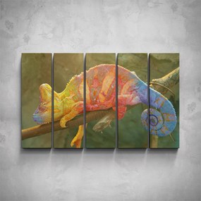 5-dílný obraz - Chameleon - PopyDesign