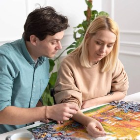 TREFL PUZZLE PREMIUM Čas na čaj Květinový trh Paříž 69x48cm 1000 dílků tr10799