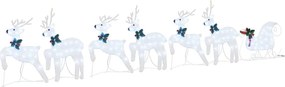 LED Sobové 7 ks Stříbrná 43 x 18 x 66 cm textil 3385891