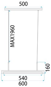 Toolight Toolight, LED stropní svítidlo 60cm + dálkové ovládání APP1530-CP, černá-hnědá, OSW-05660