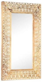 Ručně vyřezávané zrcadlo 80 x 50 x 2,6 cm masivní mangovník