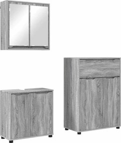 Sada koupelnového nábytku 3 ks Šedá Sonoma 72,5 x 36,5 x 100 cm 3403856