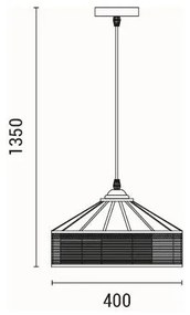 Lustr na lanku HELIOS 1xE27/15W/230V béžová