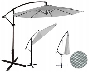 Záhradní slunečník Sunny - světle šedý 300 cm