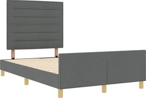 Rám postele s čelo Tmavě šedá 140 x 200 cm textil 3344656