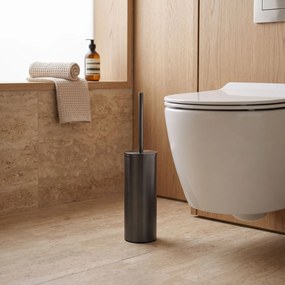 Rea B106, volně stojící WC kartáč s kovovou nádobkou, 25,5 cm, titanový, REA-08870