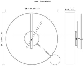 Mclocks Designové stolní hodiny Endless lacquered black/oak 32cm