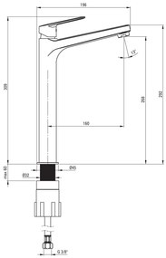 Deante Jasmin, vysoká umyvadlová baterie, černá matná, BGJ_N20K