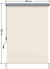 Vertikální sluneční clona, voděodolná clona, béžová, 2,5 x 1,6 m (v x š)