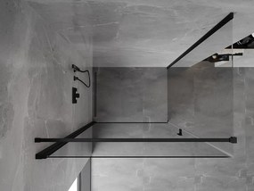 Mexen Mist-B, 1-křídlý ​​výklopný sprchový kout 70 x 90 cm, čiré sklo, černý profil, 8A2T-070-090-70-00