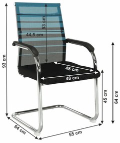 Konferenční židle ESIN — síť / látka Modrá/černá