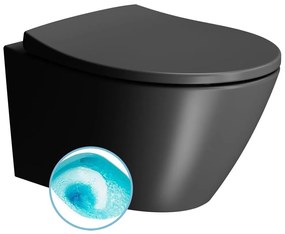 GSI MODO závěsná WC mísa, Swirlflush, 37x52cm, černá dual-mat - 981626