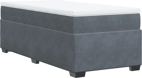 Box spring postel s matrací tmavě šedá 90x200 cm samet 3285258