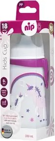 NIP Kids cup láhev s pítkem PP 330ml růžová / od 18 měsíců