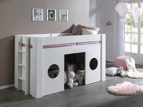 Vyvýšená multifunkční postel z MDF bílá 120cm 90x200cm