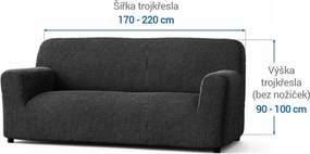 Bielastické potahy COSTINA antracit trojkřeslo (š. 170 - 220 cm)