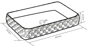 BPS-koupelny Keramické umyvadlo na desku HYD-PL-WH-605 60,5x34 cm, bílé struktura