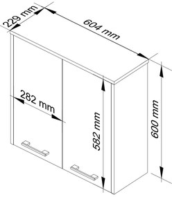 Závěsná koupelnová skříňka Fin 60 cm - výběr z 9 provedení