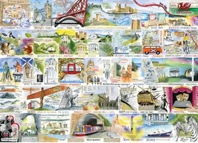 GIBSONS Puzzle Britské a brilantní / 1000 dílků / 68x49 cm