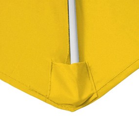 Slunečník půlkruh Parla - polyester/hliník - 270cm žlutý se stojanem