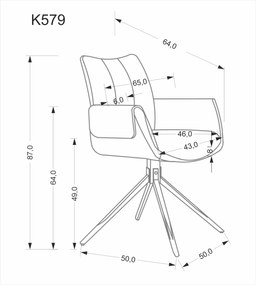 HALMAR K579 židle hnědá