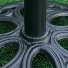 Kulatý základ slunečníku Outsunny 11,5 kg, venkovní kovový stojan na slunečníky pro průměr 38 a 48 mm, základna pro zahradní terasu, Ø 45 x 33,5 cm, Č