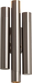 Retro wandlamp gunmetal 3-lichts - Pipes