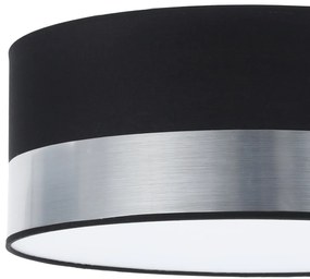 Stropní svítidlo Elegance, 1x chromové/černé textilní stínítko, (bílé plexisklo), (fi 40cm)