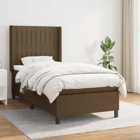 Box spring postel s matrací tmavě hnědá 100 x 200 cm textil 3131572