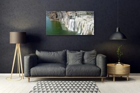 akrylový obraz Vodopád Jezero Krajina 100x50 cm