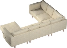 Potah na pohovku IKEA Norsborg rohová, 5-místná se šezlongem barva béžová látka lesklé, pletený vzor, vzorované