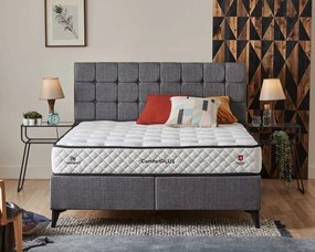 Čalouněná postel COMFORT PLUS - šedá 200 × 200 cm