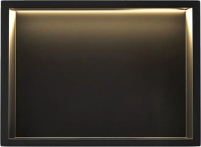 Rea Rea, LED polička na zapuštění 45x30x10 cm, 12W, 3000K, černá matná, REA-08546