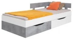 Studentská postel Omega 120x200cm-bílá/beton