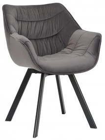 Židle The Dutch Comfort šedá sametová otočná/ 44063