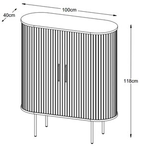 Designová skříňka Vasiliy 118 cm černý dub